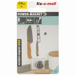 fix-o-moll Topfmagnet 'Neodym' silbern Senkbohrung &Oslash; 16 x 5 mm