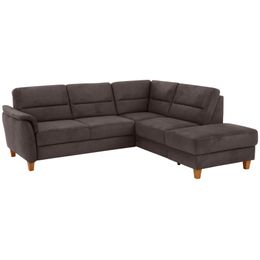 Ecksofa Home Affaire, B:236cm H:89cm T:212cm, braun, 100% Polyester;Struktur (100% Polyester);Luxus-Microfaser in Lederoptik (100% Polyester),