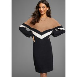 Laura Scott Damen Strickkleid, schwarz, Gr. 40, mehrfarbig, Strick, Obermaterial: 50% Viskose, 28% Polyester, 22% Polyamid, Kleider, mit
