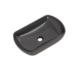 Fackelmann Aufsatzbecken oval 'New York' grau 50,5 x 31,5 x 12 cm