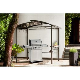 Grillpavillon Stahl braun 240 x 230 x 150 cm