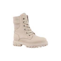 Tom Tailor M&auml;dchen Winterboots, Gr. 31, beige, Elastischer Einsatz, Lederimitat, unifarben, Schuhe, Schn&uuml;rstiefelette, Winterstiefelette mit