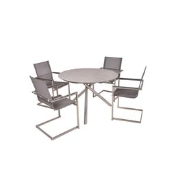 Garden Pleasure Gartenm&ouml;belset 'Sienna' f&uuml;r 4 Personen Edelstahl