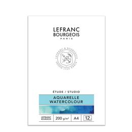 Lefranc & Bourgeois Studio Aquarellmalblock A4 wei&szlig; 200 g/m&sup2;, 12 Blatt