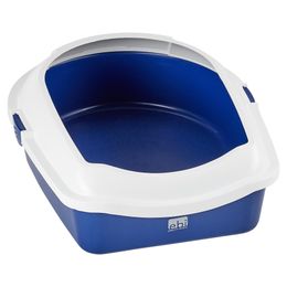 Katzentoilette "Space 60" Abdeckrahmen 56 x 43 x 14 cm blau/wei&szlig;