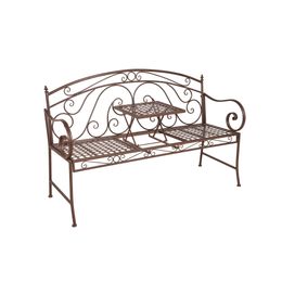 Garden Pleasure Gartenbank 'Saket' 3-Sitzer Stahl braun 53 x 94,5 x 147 cm