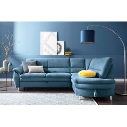 Sit & More Ecksofa SIT & MORE, B:250cm H:90cm T:175cm, blau, Luxus-Microfaser (90% Polyester, 10% Polyamid);Flachgewebe (100% Polyester);Struktur (100%