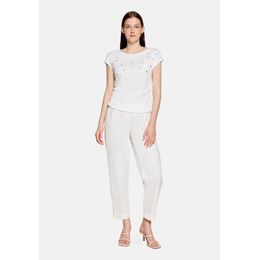 Betty Barclay Damen Kurzarmshirt "Damen mit Rippenstruktur"rohwei&szlig;, Gr. 44, Jersey, Obermaterial: 48% Baumwolle, 48% Modal, 4% Elasthan, Shirts