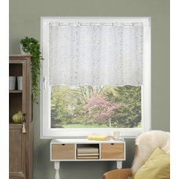 Scheibengardine Home Wohnideen, B:140cm H:75cm, wei&szlig;, Polyester, Polyester, K&uuml;che, Gardinen, "RIALMO", Pastendruck