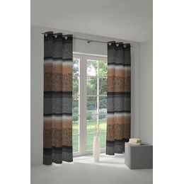 Vorhang WIRTH, B:132cm H:145cm, grau, Jacquard, Baumwolle, Polyester, Wohnzimmer, Gardinen, "Maribor"