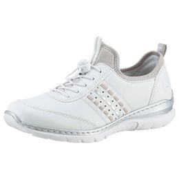 Rieker Damen Slip-On Sneaker, Gr. 41, wei&szlig;, Lederimitat, Textil, Schuhe, Slipper, Schlupfschuh, Freizeitschuh 150 Jahre Rieker Jubil&auml;umsartikel