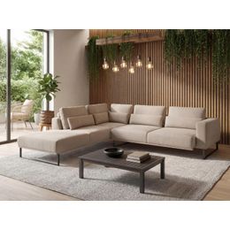 Ecksofa Musterring, B:308cm H:88cm T:290cm, beige, 94% Polyester, 6% Nylon, Wohnzimmer, Sofas, "JUSTB PM100, stilvoller Lounge-Komfort von