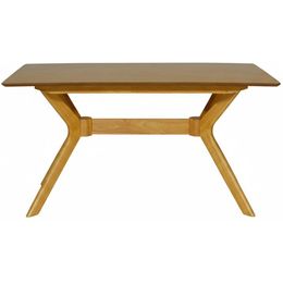 Esstisch Jahnke, B:140cm H:75,5cm T:80cm, braun, K&uuml;che, Tische, "DINE REX", Esstisch, Massivholz, Skandi-Look, bis zu 6 Personen, 140x80 cm