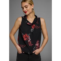 Laura Scott Damen Blusentop "in verschiedenen Designs, modischer Schalkragen", schwarz, Gr. 36, bedruckt, gebl&uuml;mt, gemustert, Web, Obermaterial: 97%