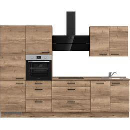 K&uuml;chenzeile Nobilia, B:300,3cm H:216,6cm T:60cm, braun, Komplettk&uuml;chen-Sets, ""Structura II", NEU: individuell anpassbar mit gratis Profi-Beratung",