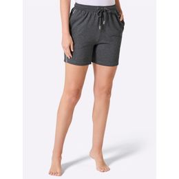 feel good Damen Hose kurz, anthrazit-meliert-wei&szlig;, Gr&ouml;&szlig;e 40/42