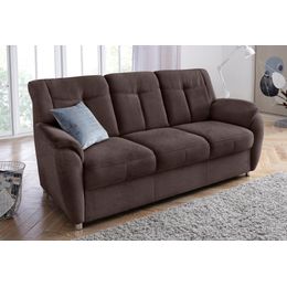 Sit & More 3-Sitzer SIT & MORE, B:189cm H:91cm T:90cm, braun, Luxus-Microfaser ALTARA NUBUCK (100% Polyester) / Struktur fein (100% Polyester);Luxus-Microfaser