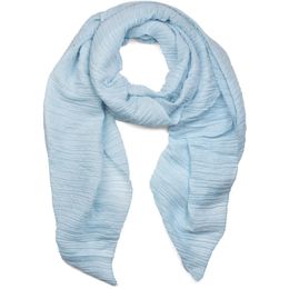 styleBREAKER Damen Schal "Gekreppter Unifarbener Schal", blau, Modisch, Obermaterial: 50% Viskose CV. 50% Baumwolle CO., Modet&uuml;cher