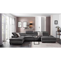 Wohnlandschaft OTTO HOME, B:350cm H:73cm T:228cm, grau, 100% Polyester;Microfaser in Antiklederoptik (100% Polyester);Luxus-Microfaser Vintageoptik