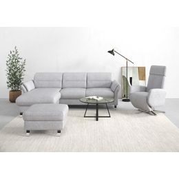 Sit & More Ecksofa SIT & MORE, B:251cm H:85cm T:161cm, silber, Wohnzimmer, Sofas, "Grenoble L-Form mit Federkern", wahlweise mit Schlaffunktion, Bettkasten,