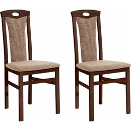 4-Fu&szlig;stuhl Home Affaire, B:45cm H:95cm T:48cm, braun, 43% Polyacryl, 36% Polyester, 21% Baumwolle;Strukturstoff, St&uuml;hle, "Kasia"