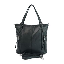Harpa Damen Schultertasche "TALIA", schwarz, Kunstfaser, unifarben, Taschen, mit seitlichen Rei&szlig;verschlussf&auml;chern