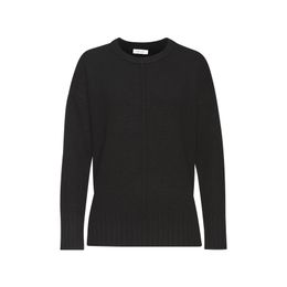 Lascana Damen Rundhalspullover, schwarz, Gr. 48, unifarben, Strick, Obermaterial: 53% Polyester, 37% Polyacryl, 10% Polyamid, Pullover, aus