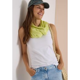 Cecil Damen Loop, gr&uuml;n, unifarben, Stoff, 100% Viskose, Modet&uuml;cher, leicht transparent