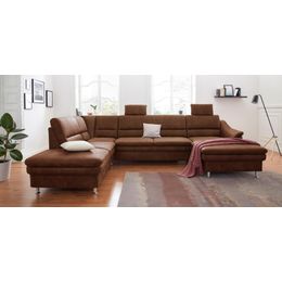 Sit & More Wohnlandschaft SIT & MORE, B:324cm H:90cm T:90cm, braun, Luxus-Microfaser 1 (100% Polyester);Luxus-Microfaser 2 (100% Polyester);Luxus-Microfaser
