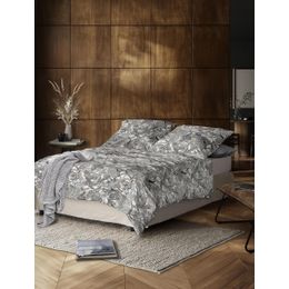 Bettw&auml;sche Irisette, grau, Mako-Satin, Obermaterial: 100% Baumwolle, Bettw&auml;sche, "Wave 8585", anschmiegsam und atmungsaktiv, Ganzjahresqualit&auml;t