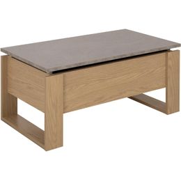 Couchtisch GAMI, B:90cm H:40cm T:52cm, braun, Spanplatte, Wohnzimmer, Tische, "DENVER", Hochklappbare Tischplatte