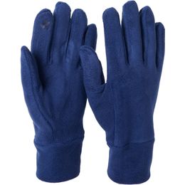 styleBREAKER Damen Fleecehandschuhe "Einfarbige Touchscreen Fleece Handschuhe", blau, Modisch, Obermaterial: 10% Elasthan EL. 90% Polyester PES.,