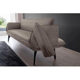 K+w Komfort & Wohnen Essbank, B:238cm H:91cm T:66cm, braun, K+W KOMFORT & WOHNEN, Cloud: Nappaleder pigmentiert, Glattleder, 0, 9/1, 1mm, elegantes Leder mit Wolkung und