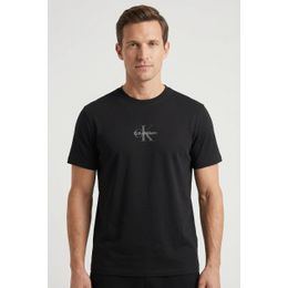 Herren T-Shirt, schwarz, Gr. L, Calvin Klein Jeans, unifarben, Web, Obermaterial: 100% Baumwolle, Shirts, Regular fit mit Rundhalsausschnitt