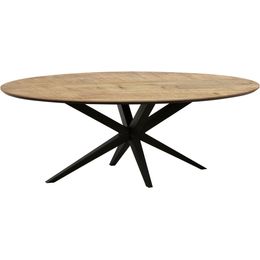 Esstisch OMG DESIGN, B:250cm H:77cm T:128cm, braun, Tische, "Wellington", Hochwertige Melamin-Tischplatte mit Metallgestell