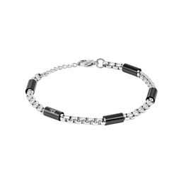 Police Herren Armband "Radius", 22,5cm, Edelstahl, schwarz, Edelstahl, Armb&auml;nder