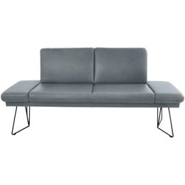 K+w Komfort & Wohnen Essbank, B:206cm H:88cm T:66cm, blau, K+W KOMFORT & WOHNEN, Wohnzimmer, Sitzb&auml;nke, "Pego Polsterbank", Seitenteilverstellung, wahlweise in 206 oder