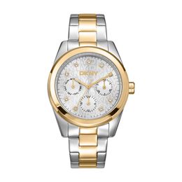 DKNY Damen Quarzuhr "Mulit Function Watch twotone"silbergoldfarben, Armbanduhren, Armbanduhr, Damenuhr, Edelstahlarmband, analog, Tag