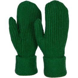 styleBREAKER Damen F&auml;ustlinge "Strick F&auml;ustlinge mit gemustertem Bund", gr&uuml;n, Modisch, Obermaterial: 100% Polyacryl PAN., Handschuhe