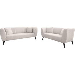Polstergarnitur Home Affaire, H:83cm T:88cm, wei&szlig;, 100% Polyester, Sitzm&ouml;bel-Sets, "Lazio modern und bequem, schmale Armlehnen, tolle
