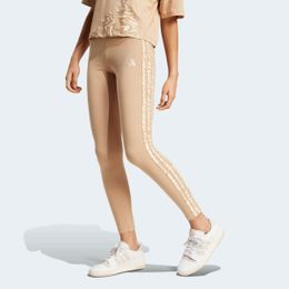 Damen Trainingstights "RC ESSENTIALS SEASONAL ANIMAL-PRINT LEGGINGS", wei&szlig;, Gr. XXL, adidas Sportswear, Obermaterial: 90% Baumwolle, 10% Elasthan,