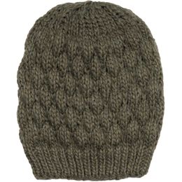 styleBREAKER Damen Strickm&uuml;tze "Strickm&uuml;tze mit Bubblemuster", gr&uuml;n, Modisch, M&uuml;tzen
