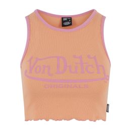 Von Dutch Damen Muskelshirt "Von Dutch ASHLEY TOPS", orange, Gr. XS, bedruckt, 96% Baumwolle, 4% Elasthan, Shirts