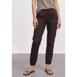 Street One Damen Jogger Pants, braun, Gr. 42, unifarben, Web, 97% Baumwolle, 3% Elasthan, Hosen, aus Baumwolle mit Stretchanteil