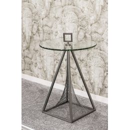 Beistelltisch HAKU, B:45cm H:57cm T:45cm, silber, Wohnzimmer, Tische, "Sofatisch, Wohnzimmertisch", rund - aus Metall Grau - &Oslash;/H 45/57 cm