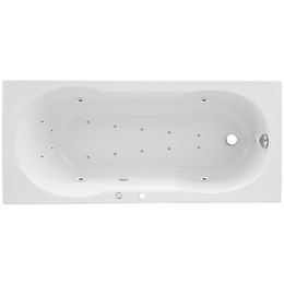Whirlpool-Badewanne Ottofond, B:75cm H:40cm L:170cm T:75cm, wei&szlig;, Sanit&auml;racryl, Badewannen, "Julia", Typ 3, chrom