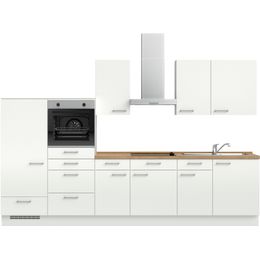K&uuml;chenzeile Nobilia, B:330,3cm H:216,6cm T:60cm, wei&szlig;, Komplettk&uuml;chen-Sets, ""Laser I", NEU: individuell anpassbar mit gratis Profi-Beratung",