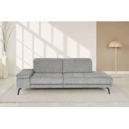 Recamiere DIE PLANBAR, B:230cm H:82cm T:115cm, grau, 100% Polyester, Sofas, "MP-IN20126 mit Federkern-Polsterung", mit Kopfteilverstellung, wahlweise