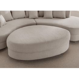Polsterhocker Home Affaire, B:150cm H:38cm T:96cm, silber, 93% Polyester, 7% Polyamid, Hocker, "Lazio modern und bequem, tolle Detailverarbeitung"