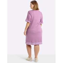 sheego Damen Shirtkleid "Jersey-Kleid"orchidee, Gr. 52, unifarben, 50% Baumwolle, 50% Modal, Kleider